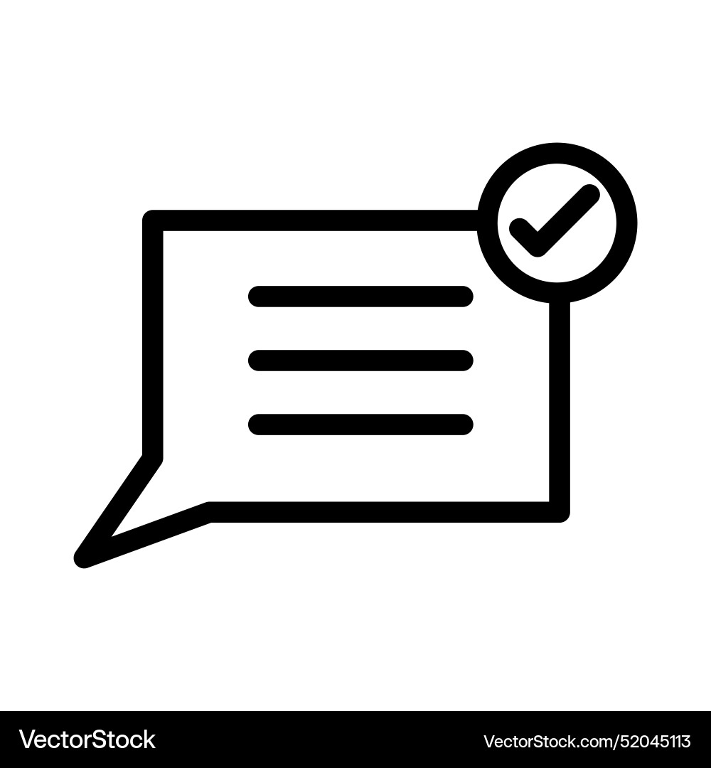 Check message icon design in filled and outlined Vector Image
