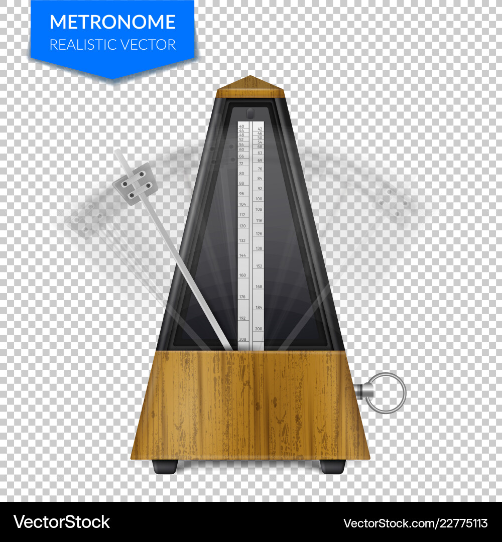 Classic metronome on transparent background Vector Image