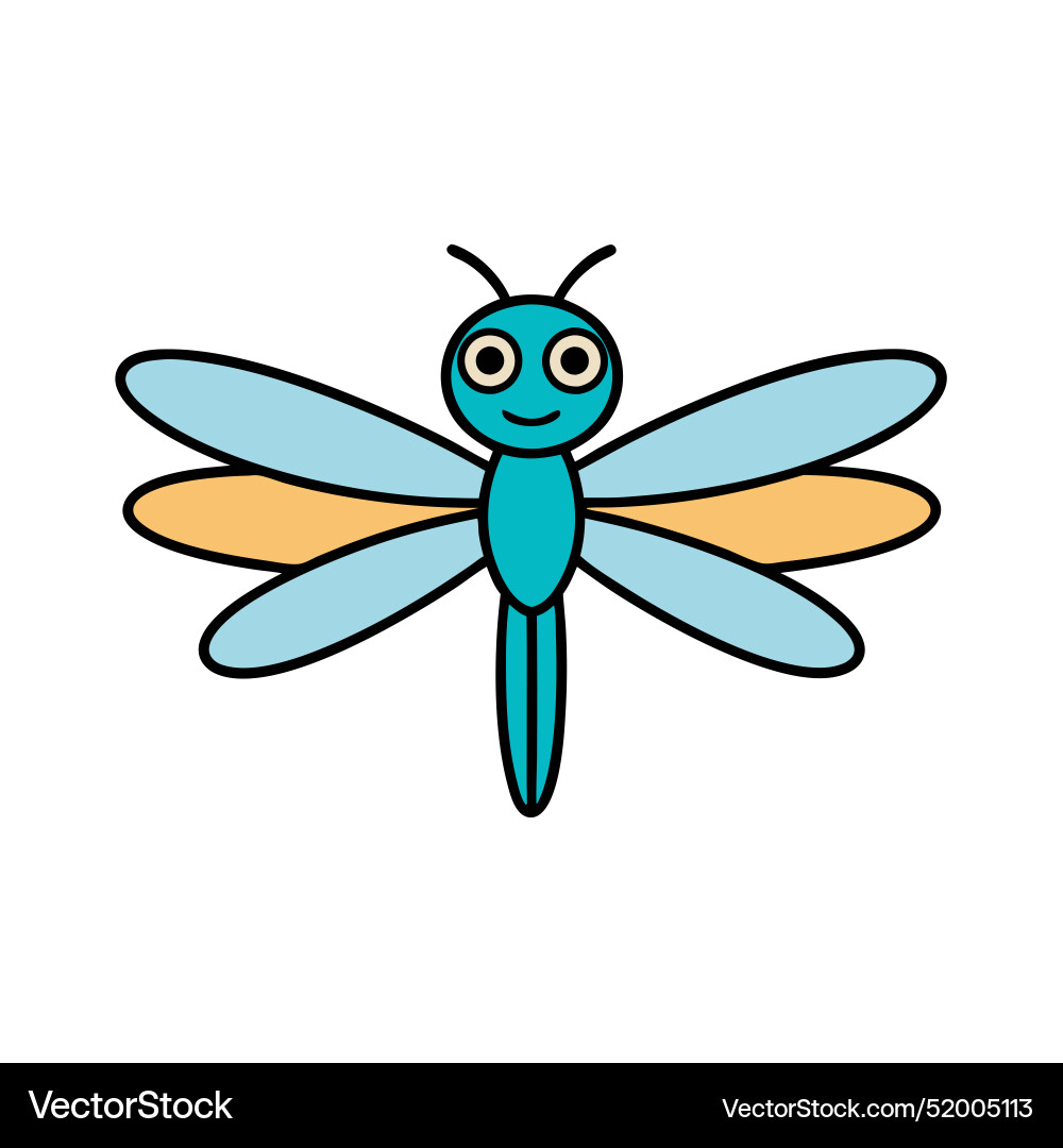 Dragonfly insect goes icon Royalty Free Vector Image
