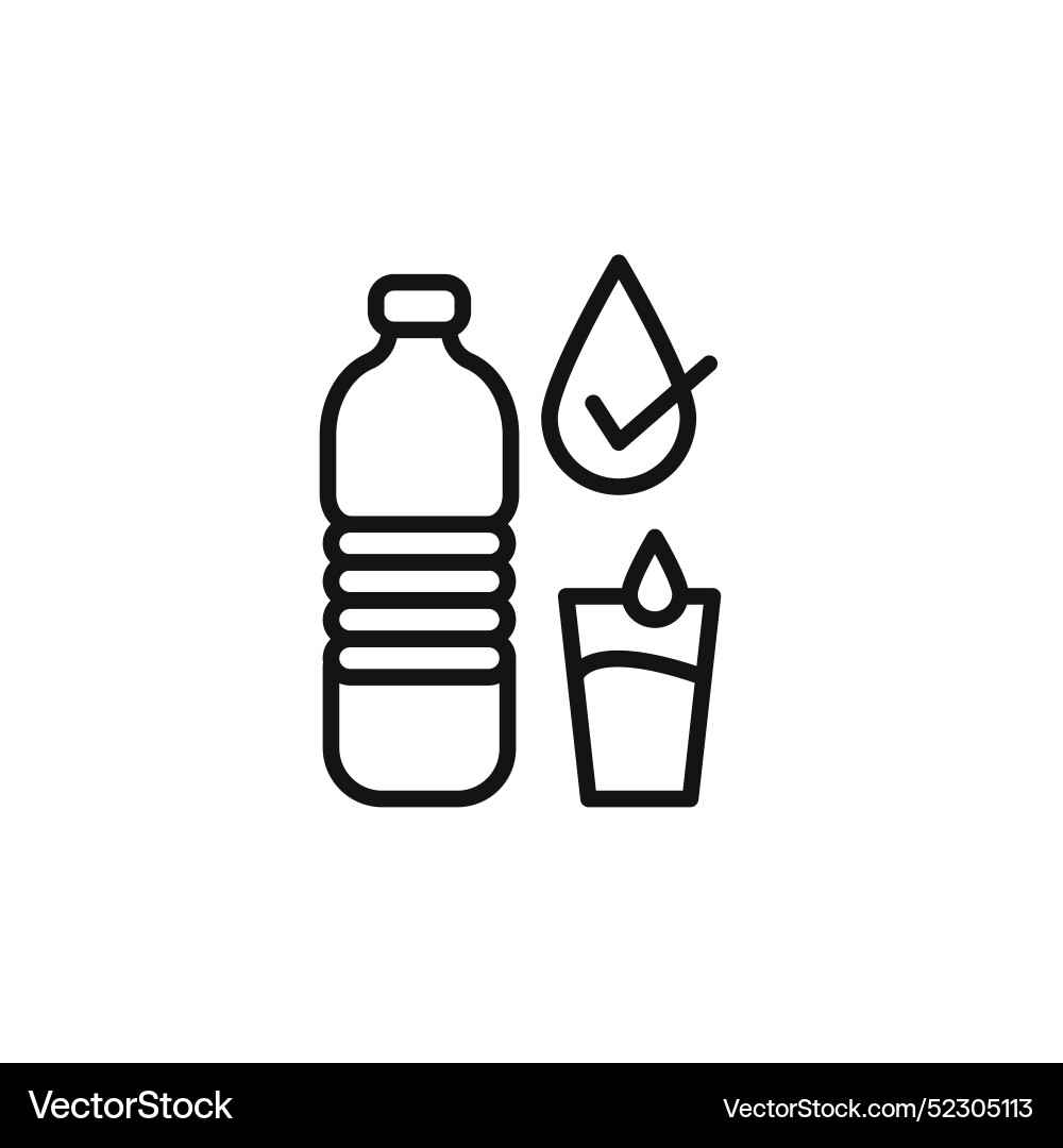 Drinking enough water icon outline collection Vector Image