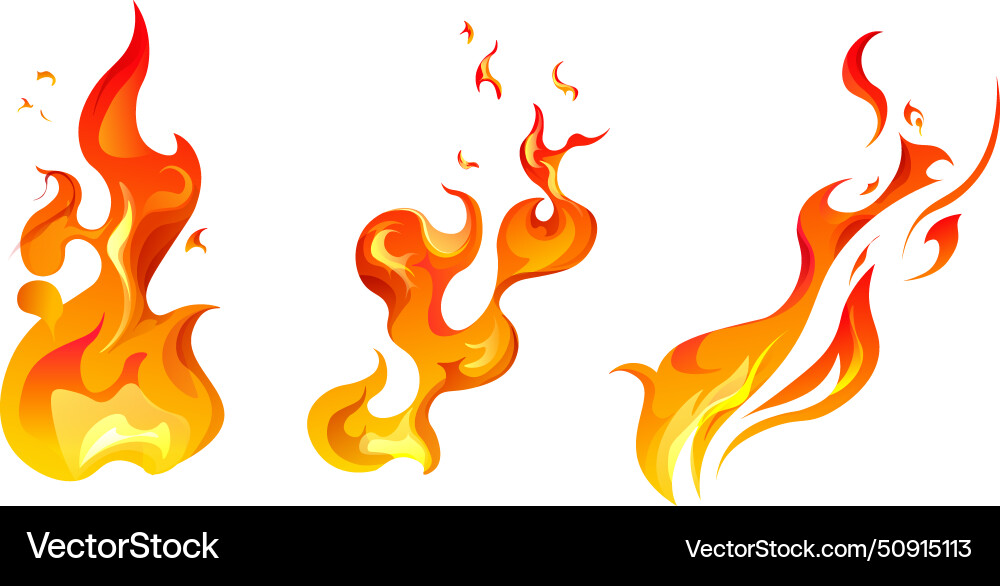 Fire burning inflammation and ignition Royalty Free Vector