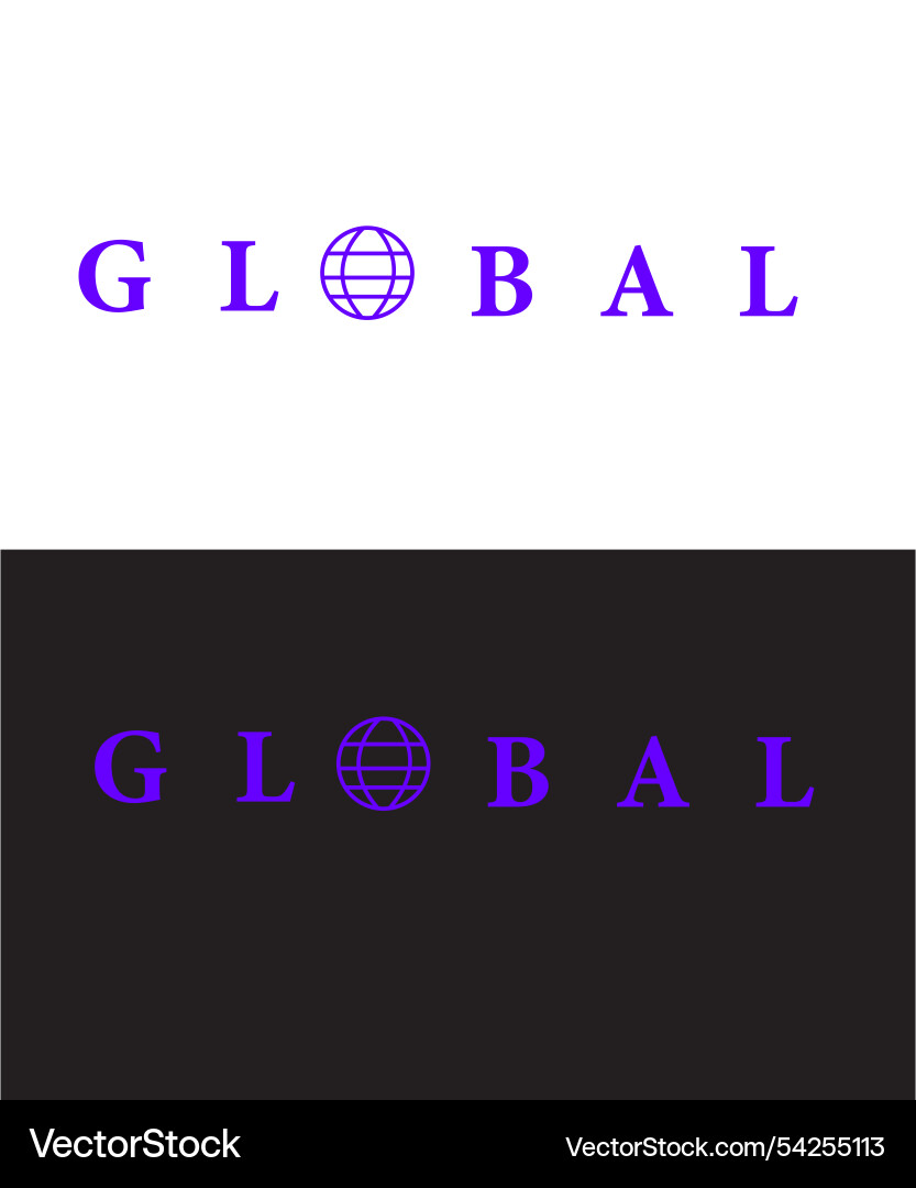 Global tech wordmark logo design template Vector Image