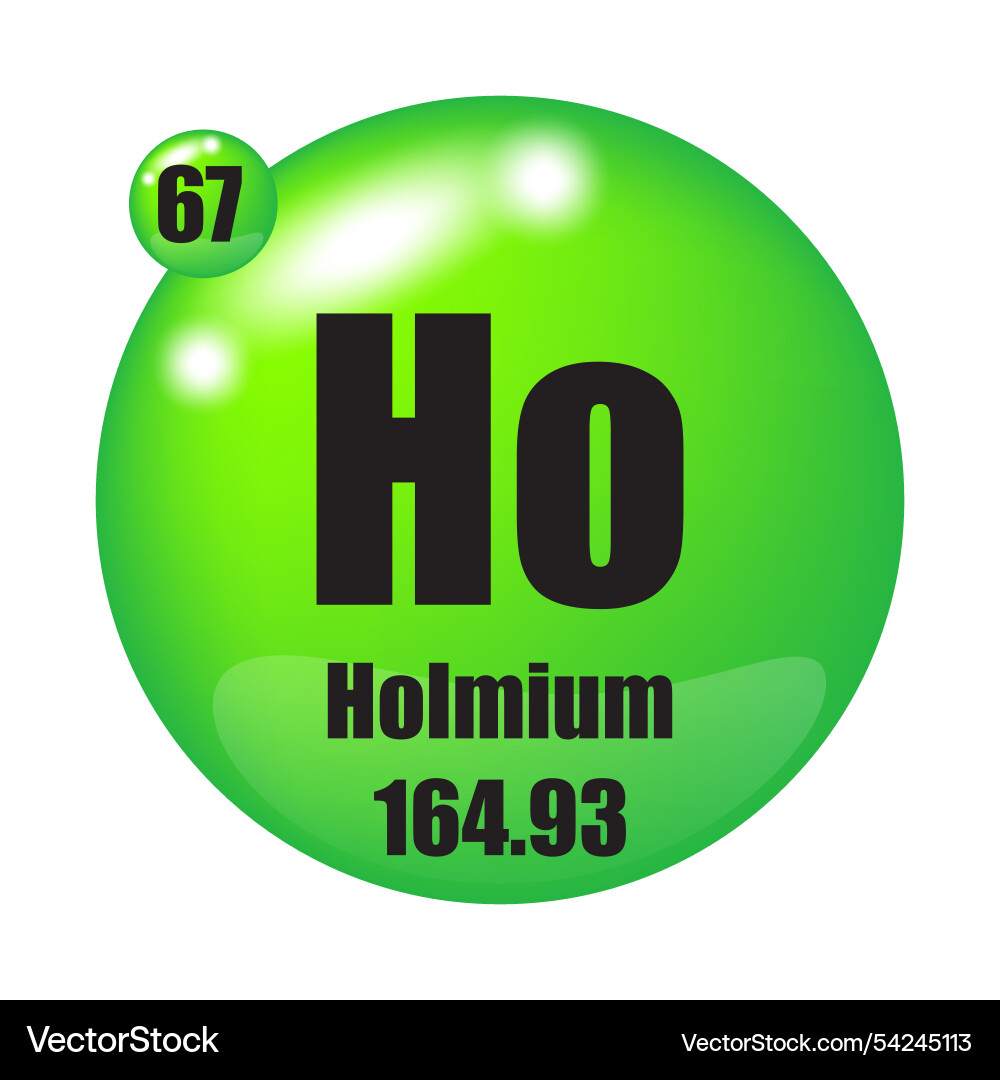 Holmium icon ho chemical element atomic number 67 Vector Image