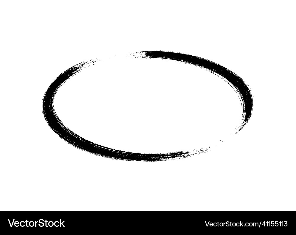 Ink oval frame grunge empty black box ellipse Vector Image