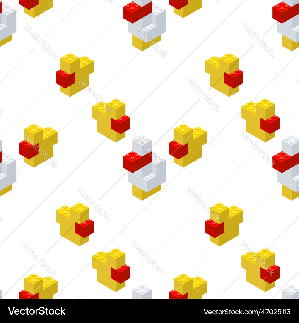 Isometric Duck Family Blocks Royalty Free Vector Image
