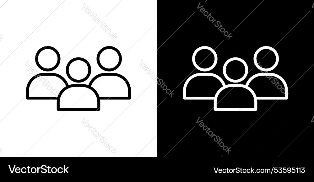 People thin line icon set Royalty Free Vector Image
