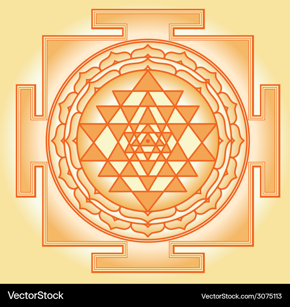 Shri Chakra Yantra Symbol Royalty Free Vector Image