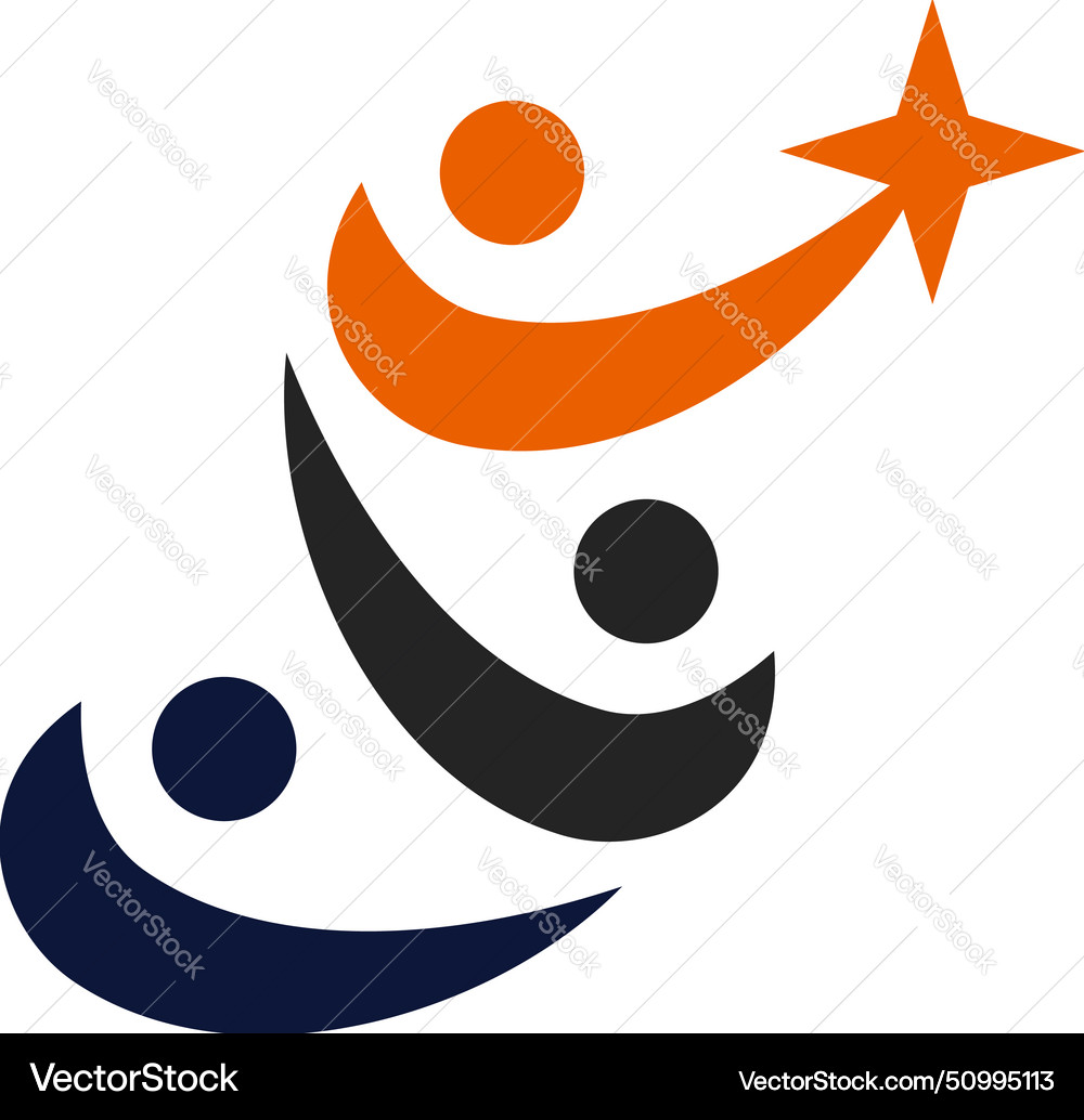 Teamwork logo template isolated brand identity Vector Image