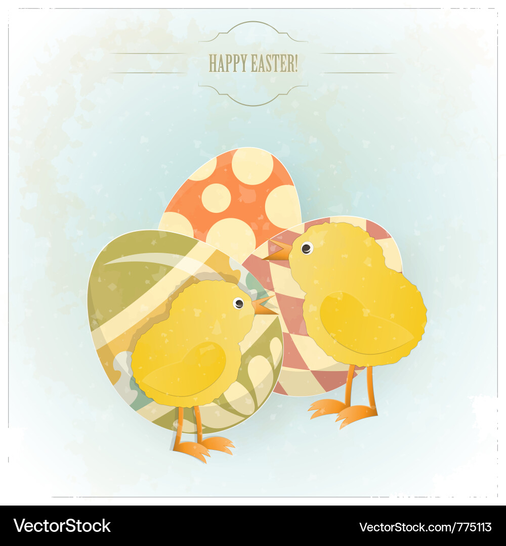 Vintage easter greeting card Royalty Free Vector Image