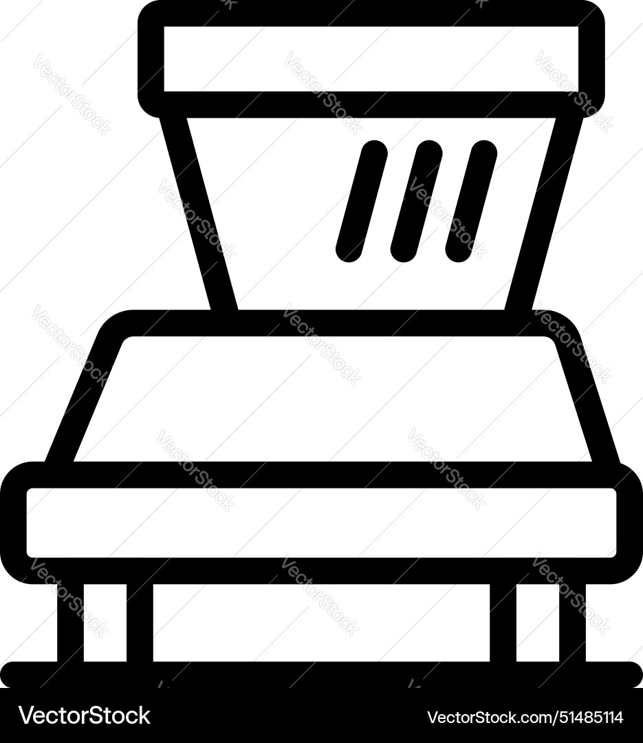 Black and white tanning bed icon Royalty Free Vector Image