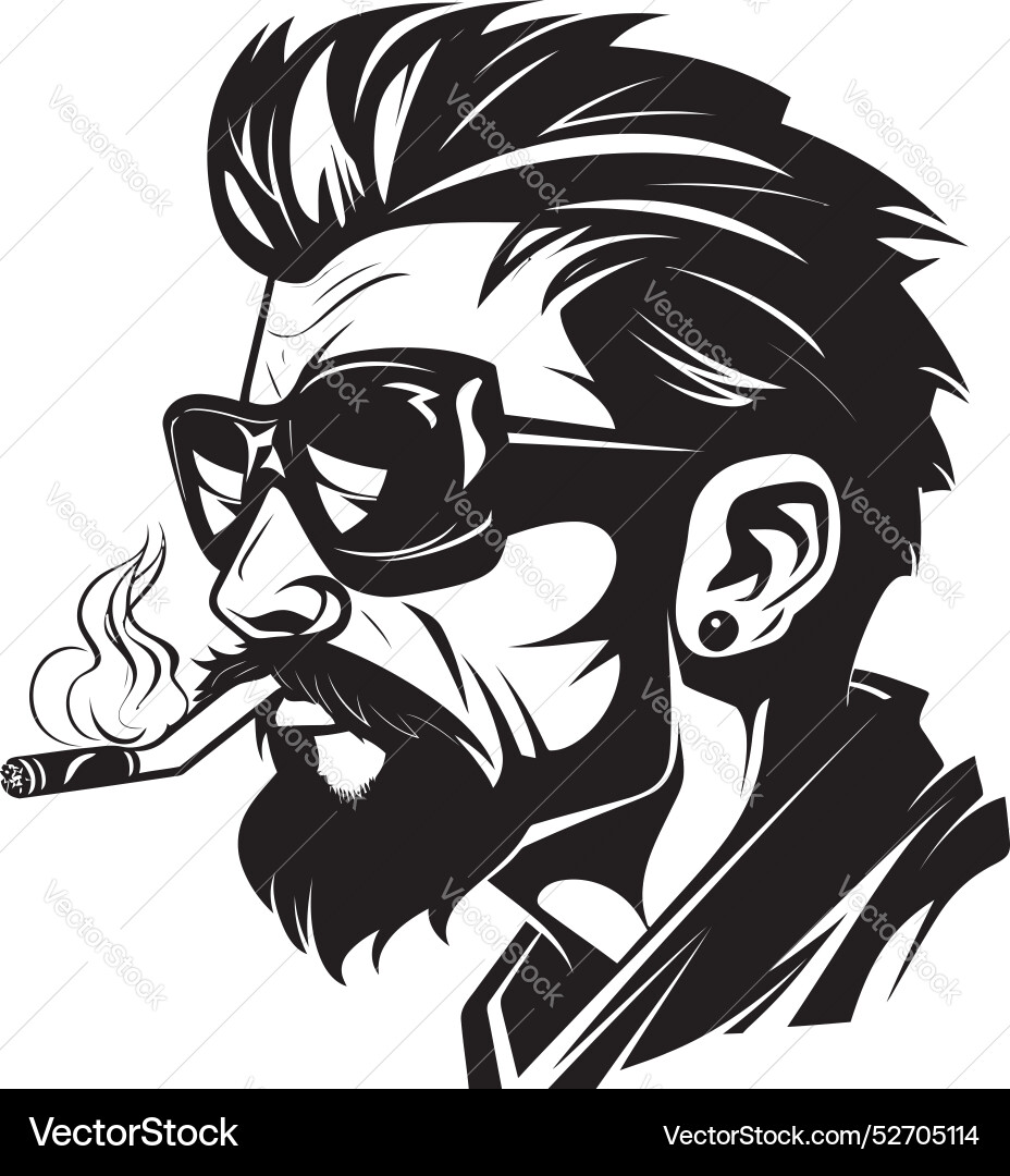 Dapper drew suave character with smoking logo Vector Image