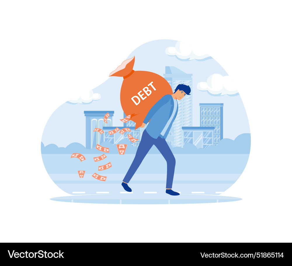 Debt burden financial obligations or loan Vector Image