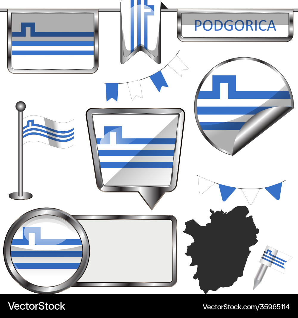 Flag podgorica Royalty Free Vector Image - VectorStock