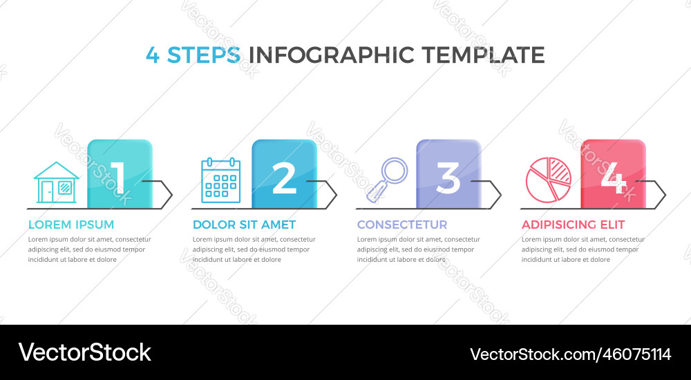 Infographic template with 4 steps Royalty Free Vector Image