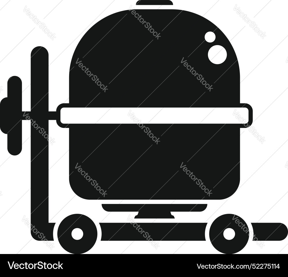 Mobile concrete mixer standing on building site Vector Image