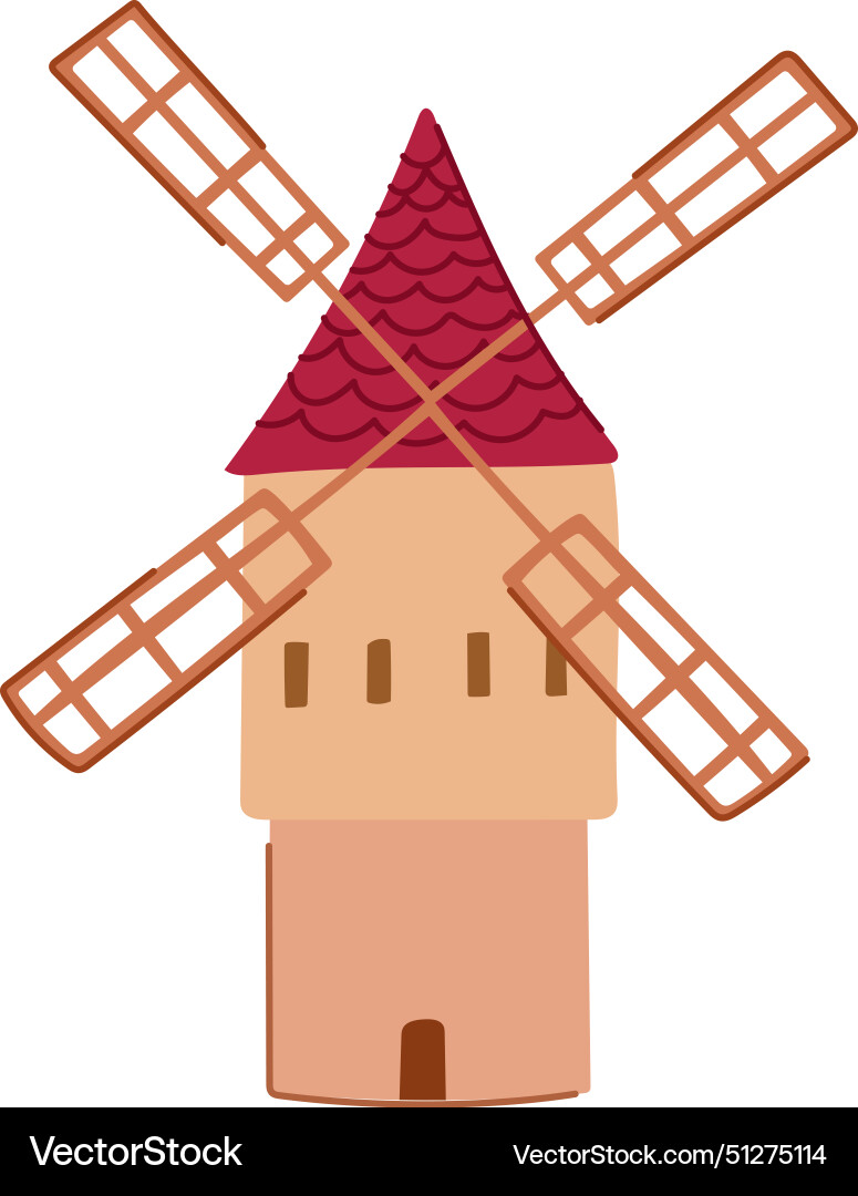 Plant mill farm cartoon Royalty Free Vector Image