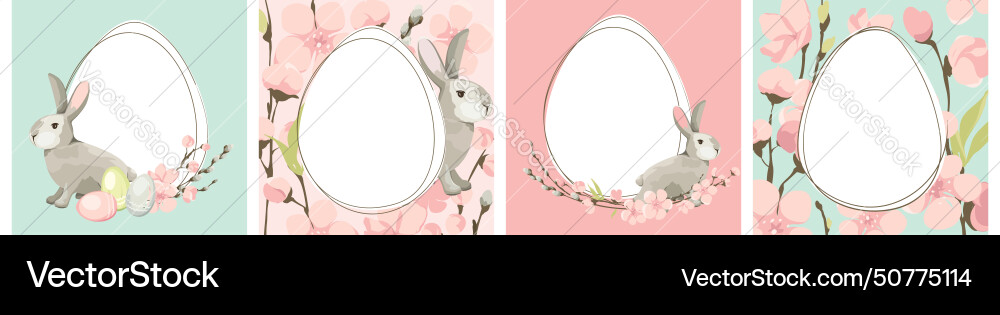 Set of postcards with easter background Royalty Free Vector