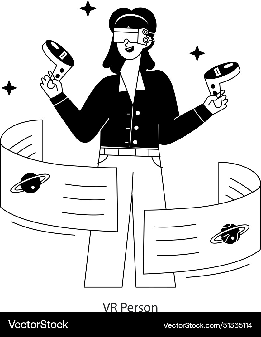 Vr person Royalty Free Vector Image - VectorStock