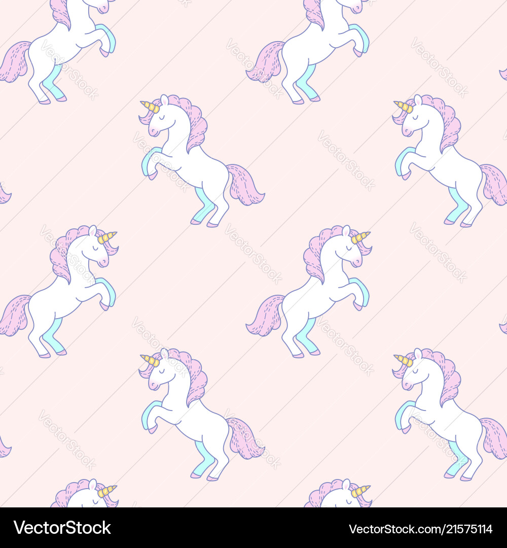 White unicorns pattern Royalty Free Vector Image