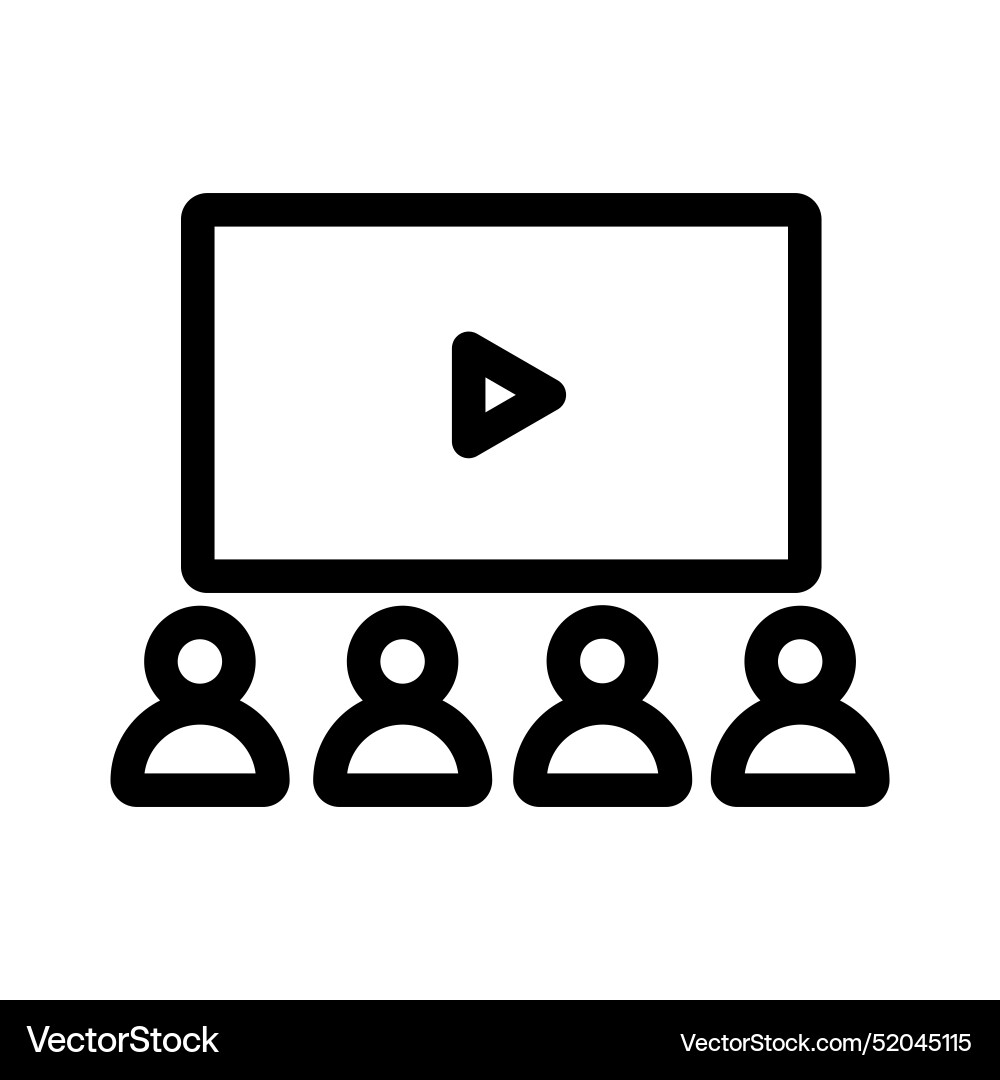 Cinema audience icon design in filled Royalty Free Vector