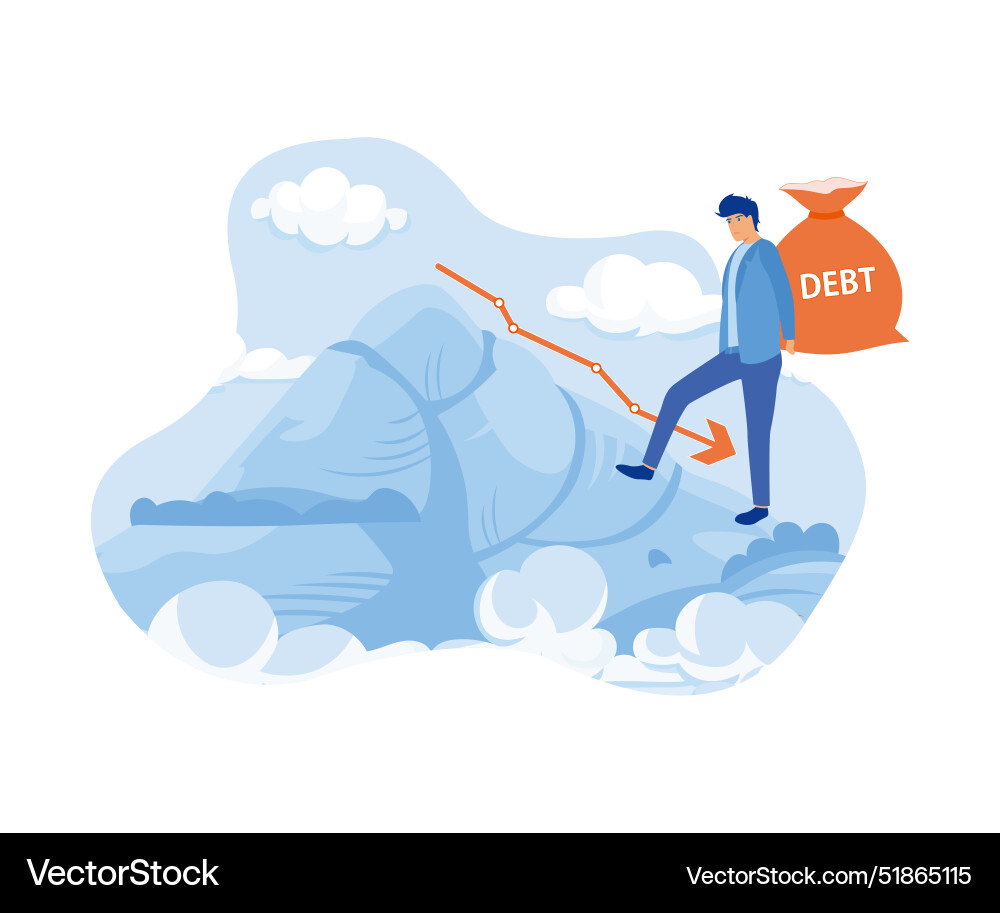 Crisis of high burden consumer debt client Vector Image
