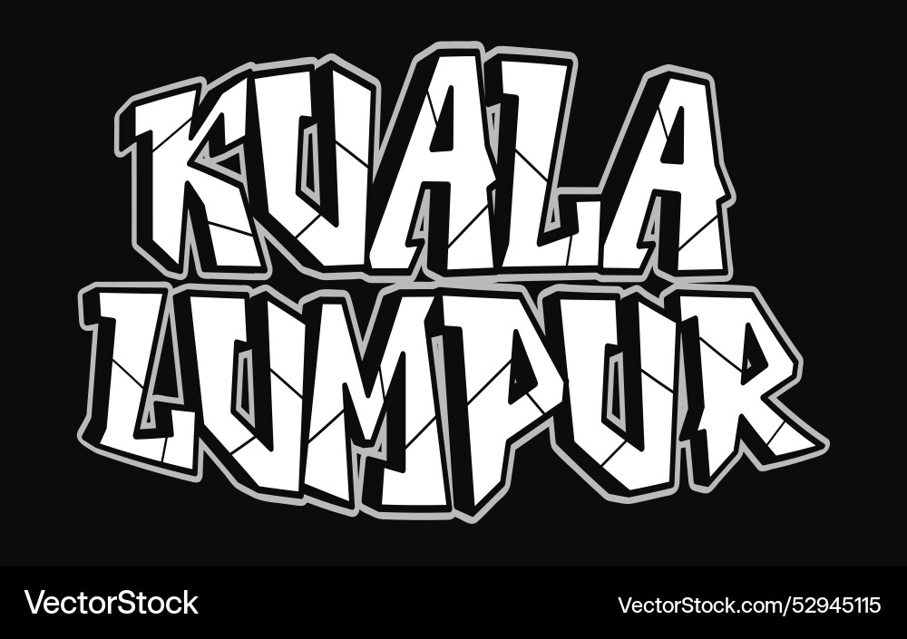 Kuala lumpur - single word letters graffiti style Vector Image