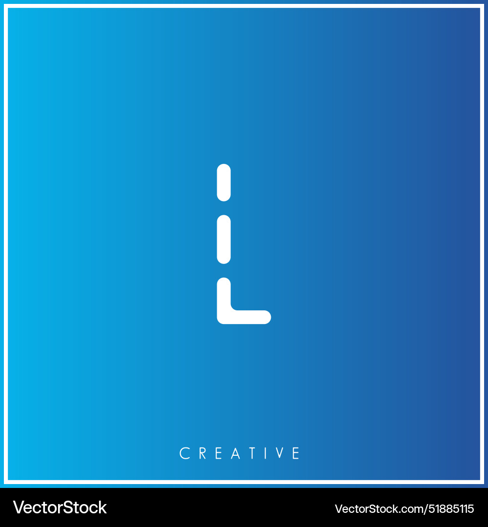 L creative white latter logo design minimal latte Vector Image