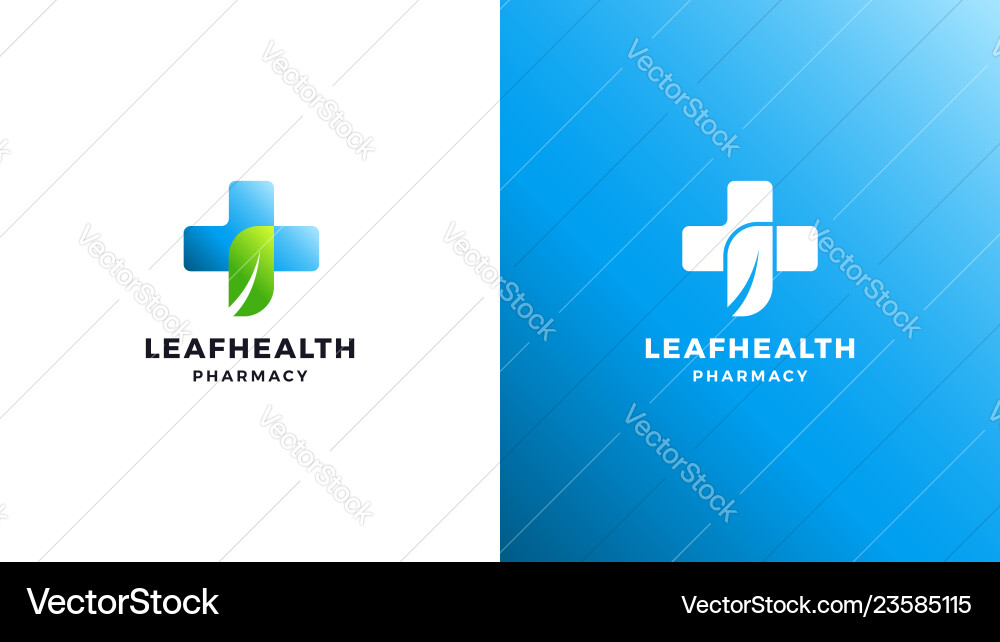 Leaf logotype template positive and negative Vector Image