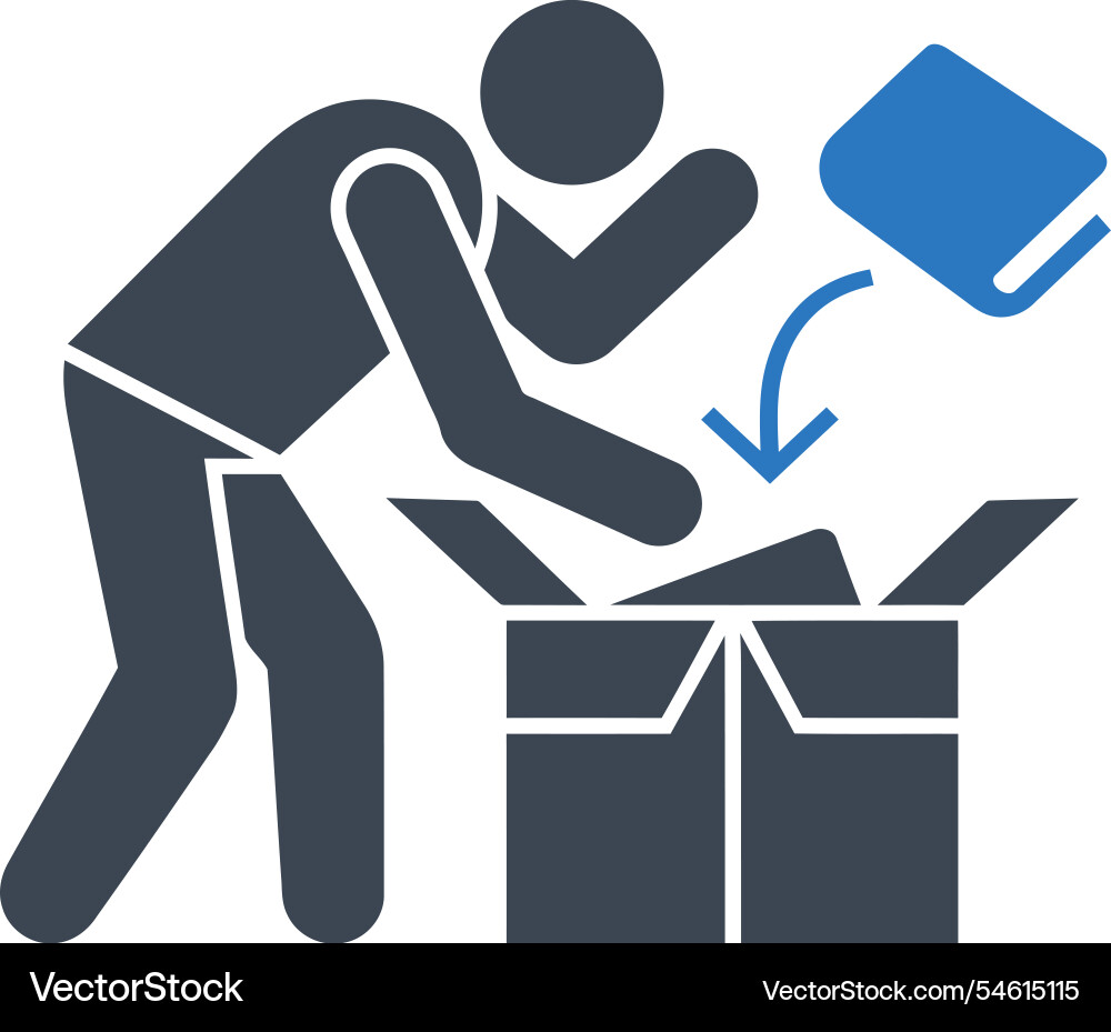 Organizing box icon Royalty Free Vector Image - VectorStock