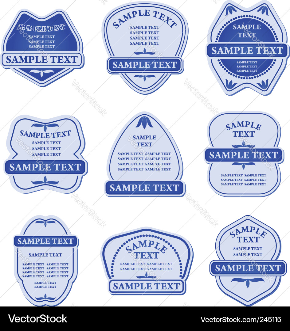 Set of blue labels Royalty Free Vector Image - VectorStock
