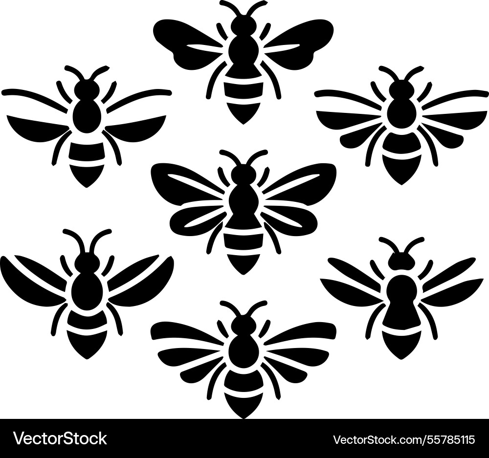 Stylized bee silhouette Royalty Free Vector Image