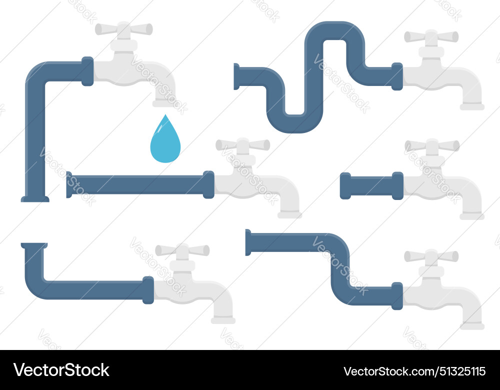 Taps with pipes Royalty Free Vector Image - VectorStock
