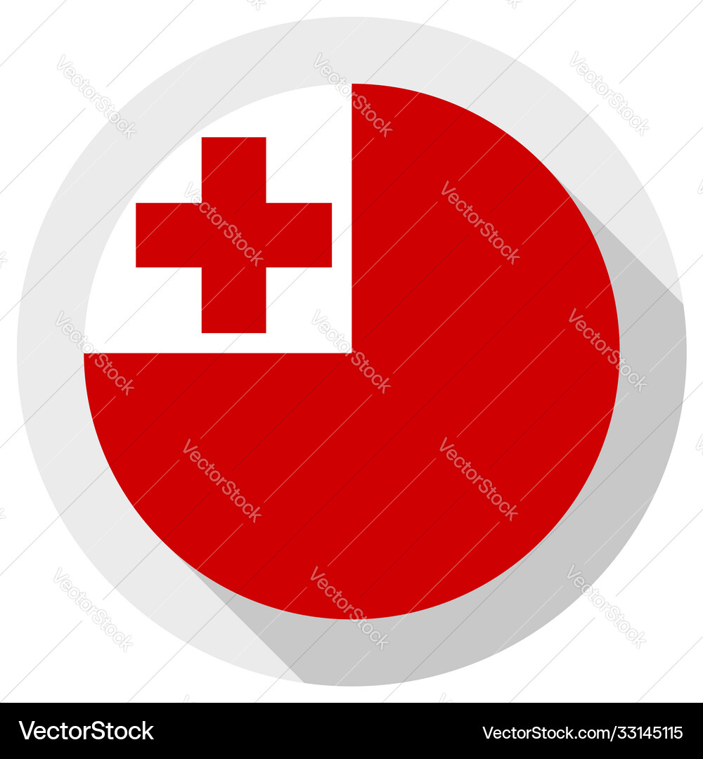 Tonga Flag Round Icon Royalty Free Vector Image