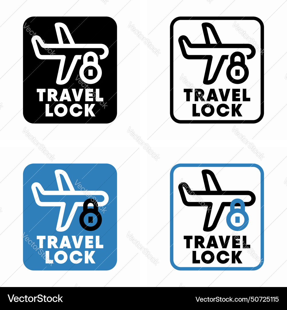 Travel lock information sign Royalty Free Vector Image
