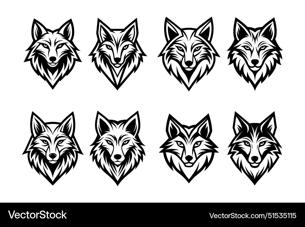 Wolf logo silhouette art Royalty Free Vector Image