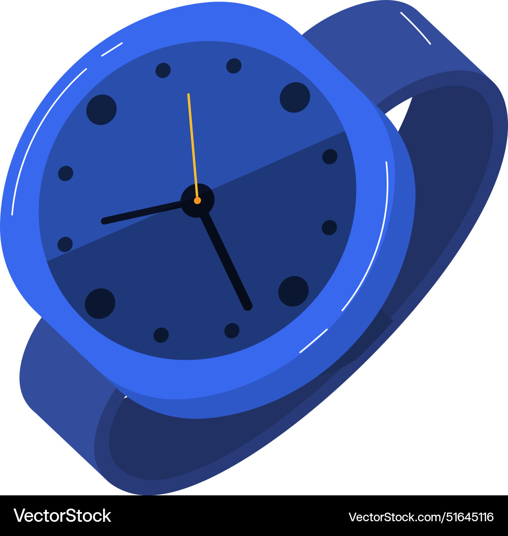 Abstract digital watch featuring round blue face Vector Image