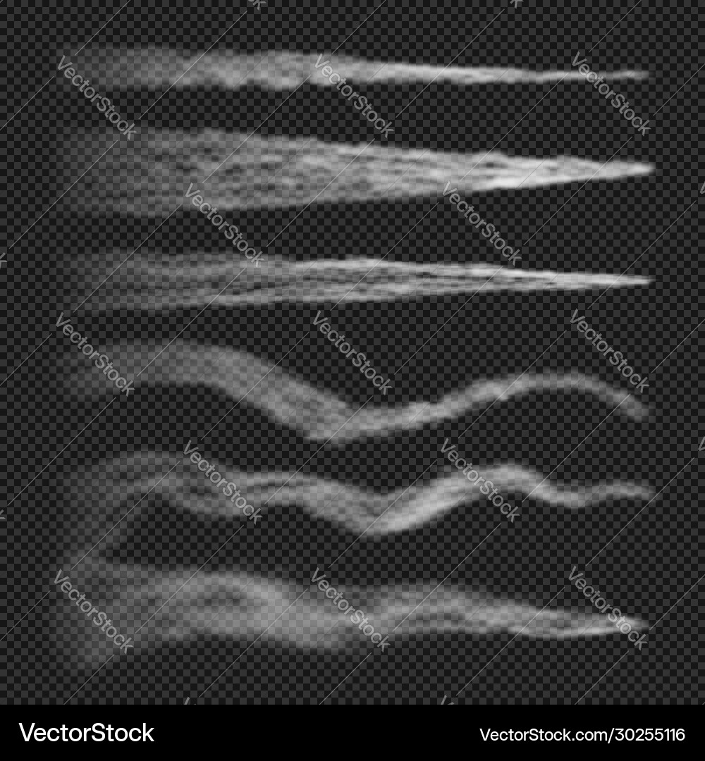 Airplane condensation trails jet trailing smoke Vector Image