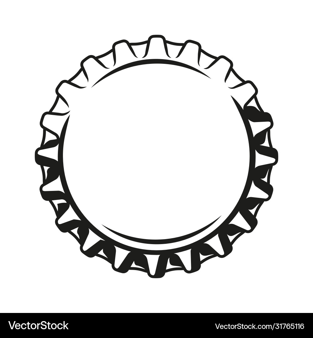 Beer cap vintage monochrome template Royalty Free Vector