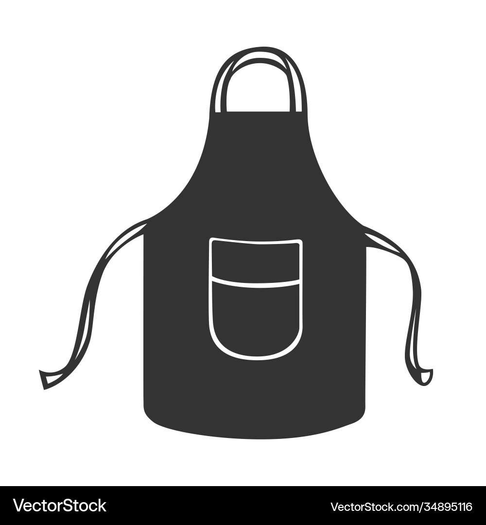 Black kitchen protective apron Royalty Free Vector Image