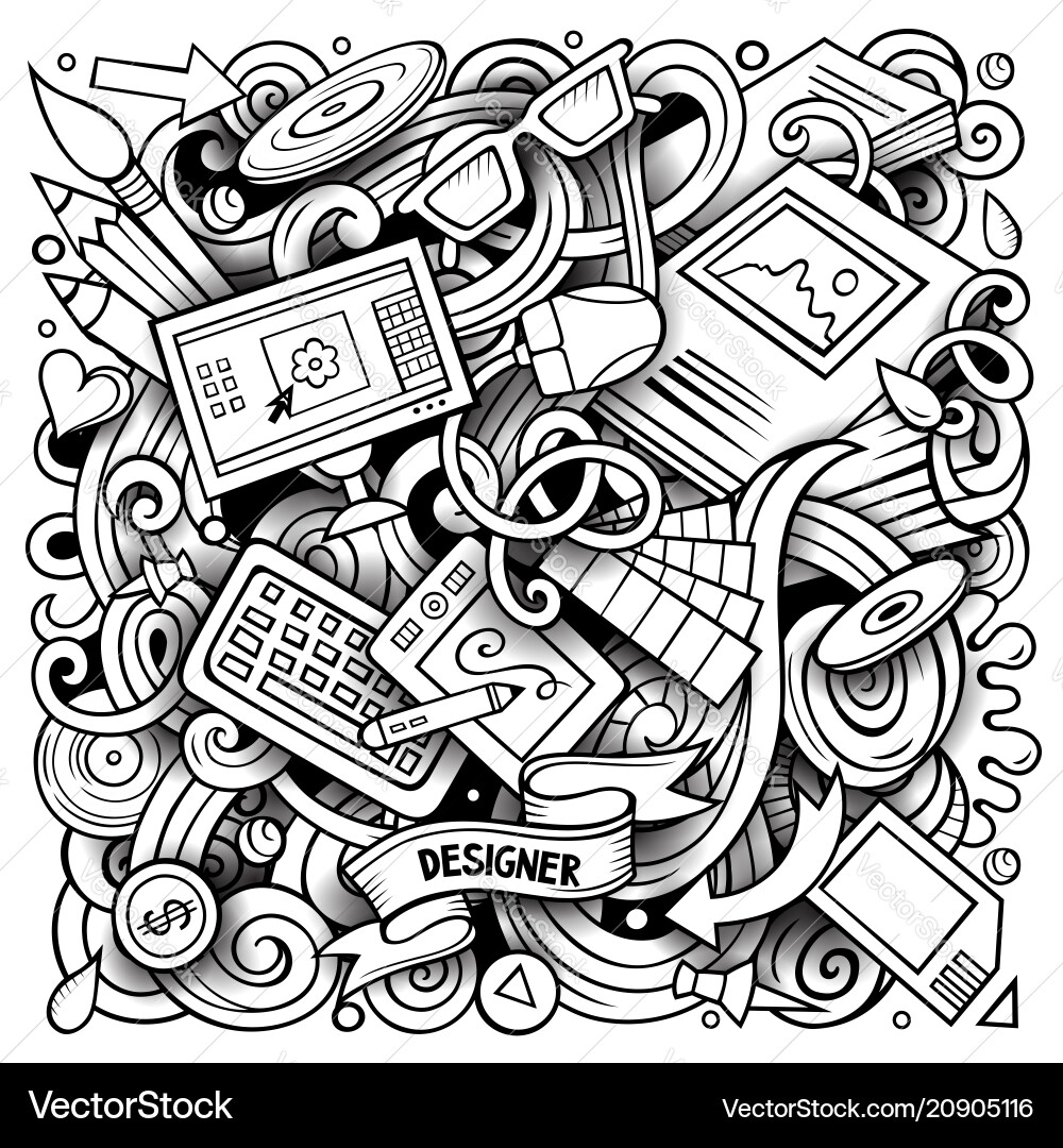 Cartoon doodles design Royalty Free Vector Image