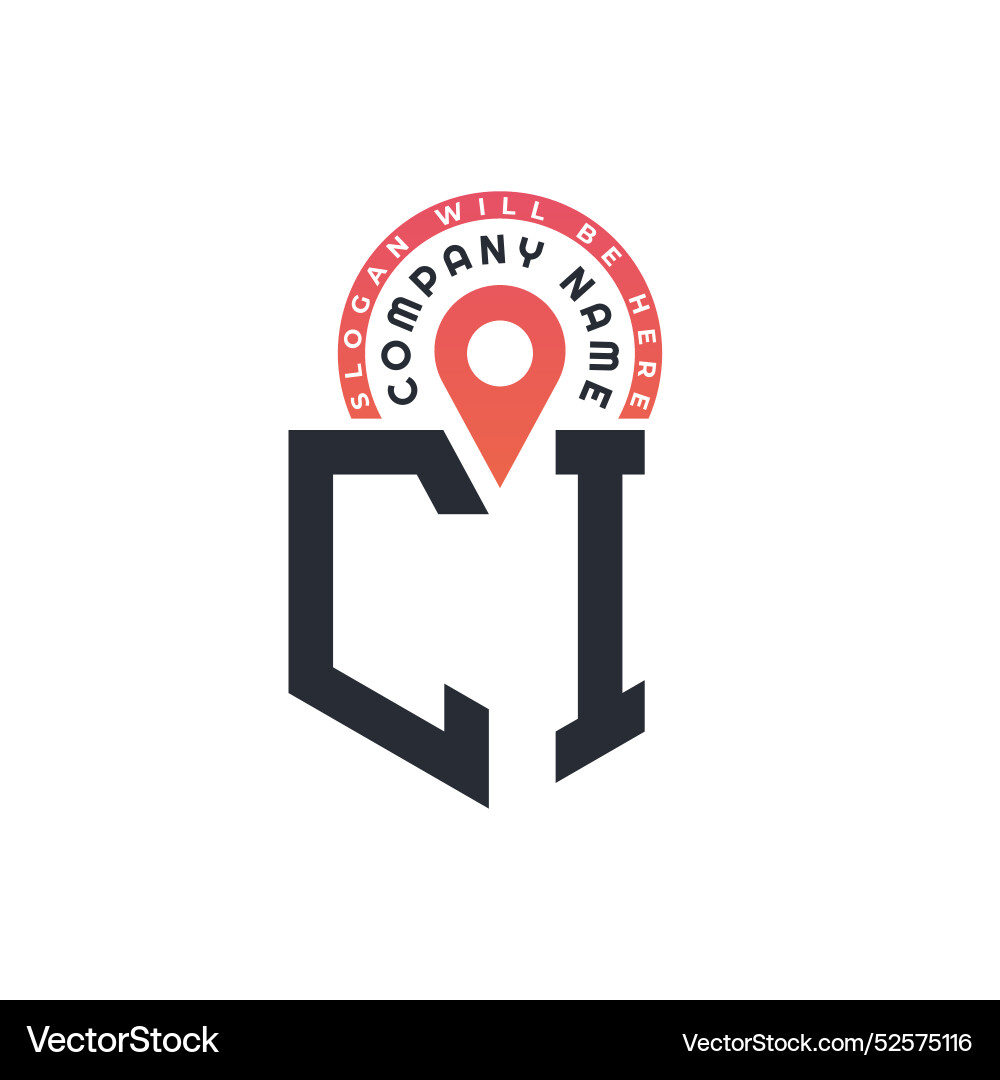 Ci location logo design for human resources Vector Image