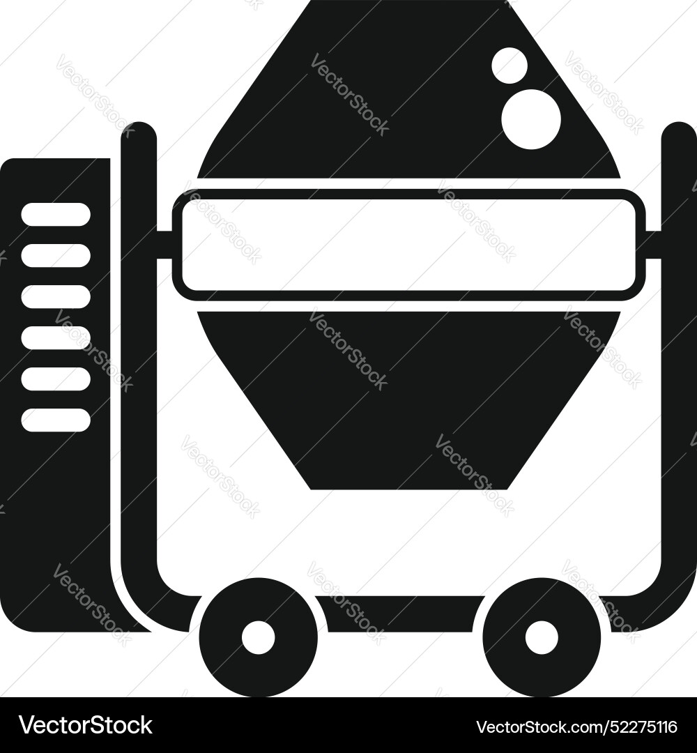 Concrete mixer machine mixing cement Royalty Free Vector