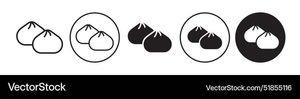 Dumpling icon set collection for web Royalty Free Vector