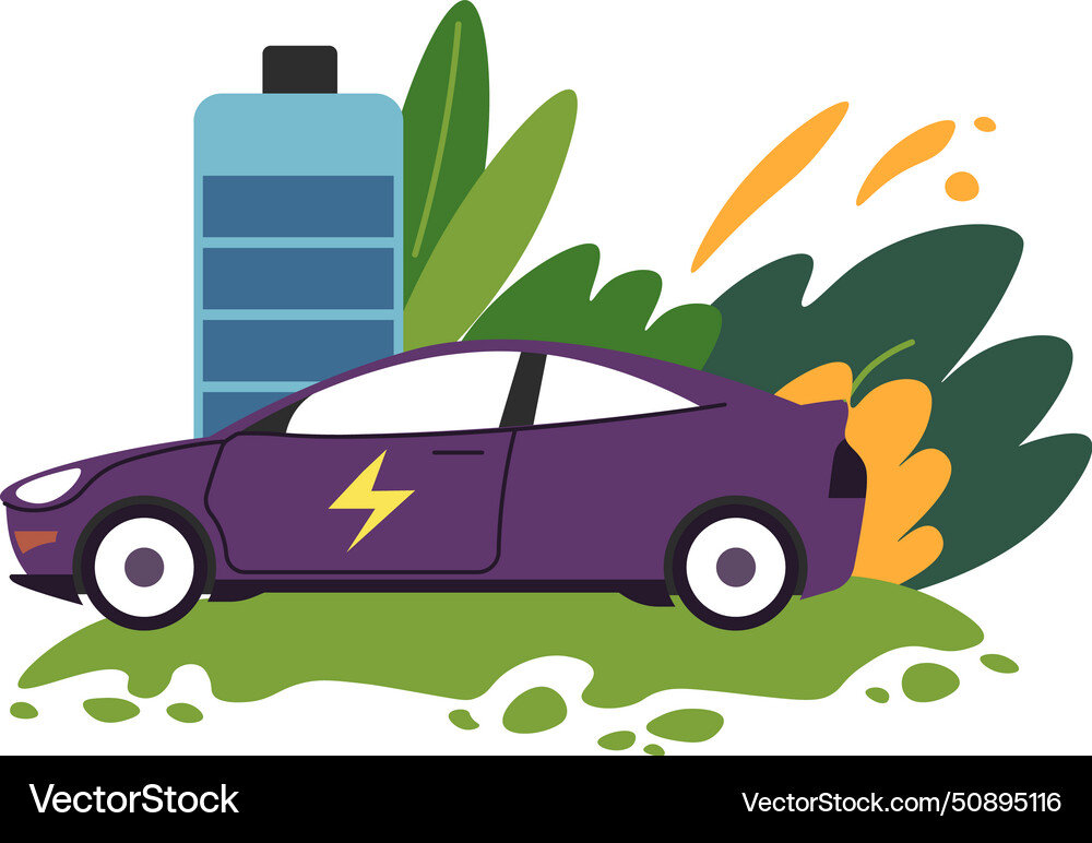 Electric cars using renewable energy recourse Vector Image