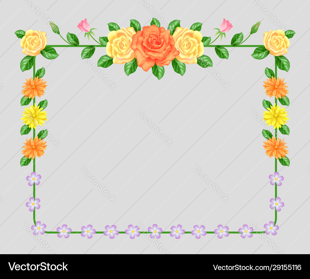 Floral frame template decoration Royalty Free Vector Image
