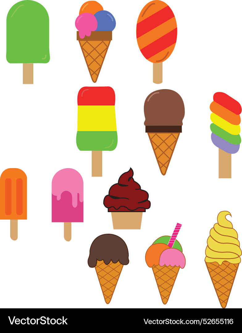 Ice creams Royalty Free Vector Image - VectorStock