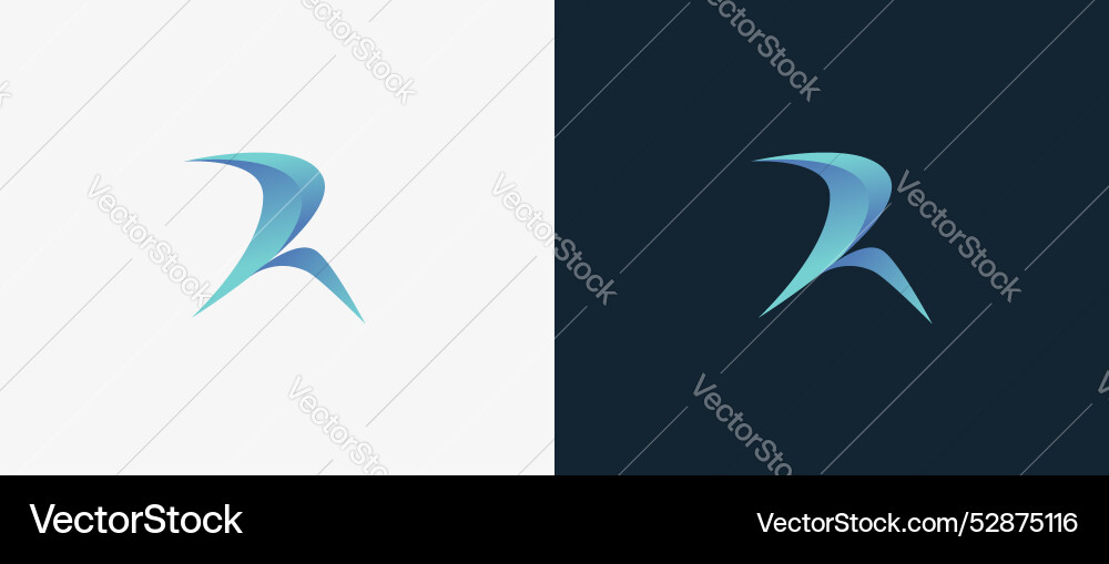 Logo abstract minimalist letter r with meaning Vector Image