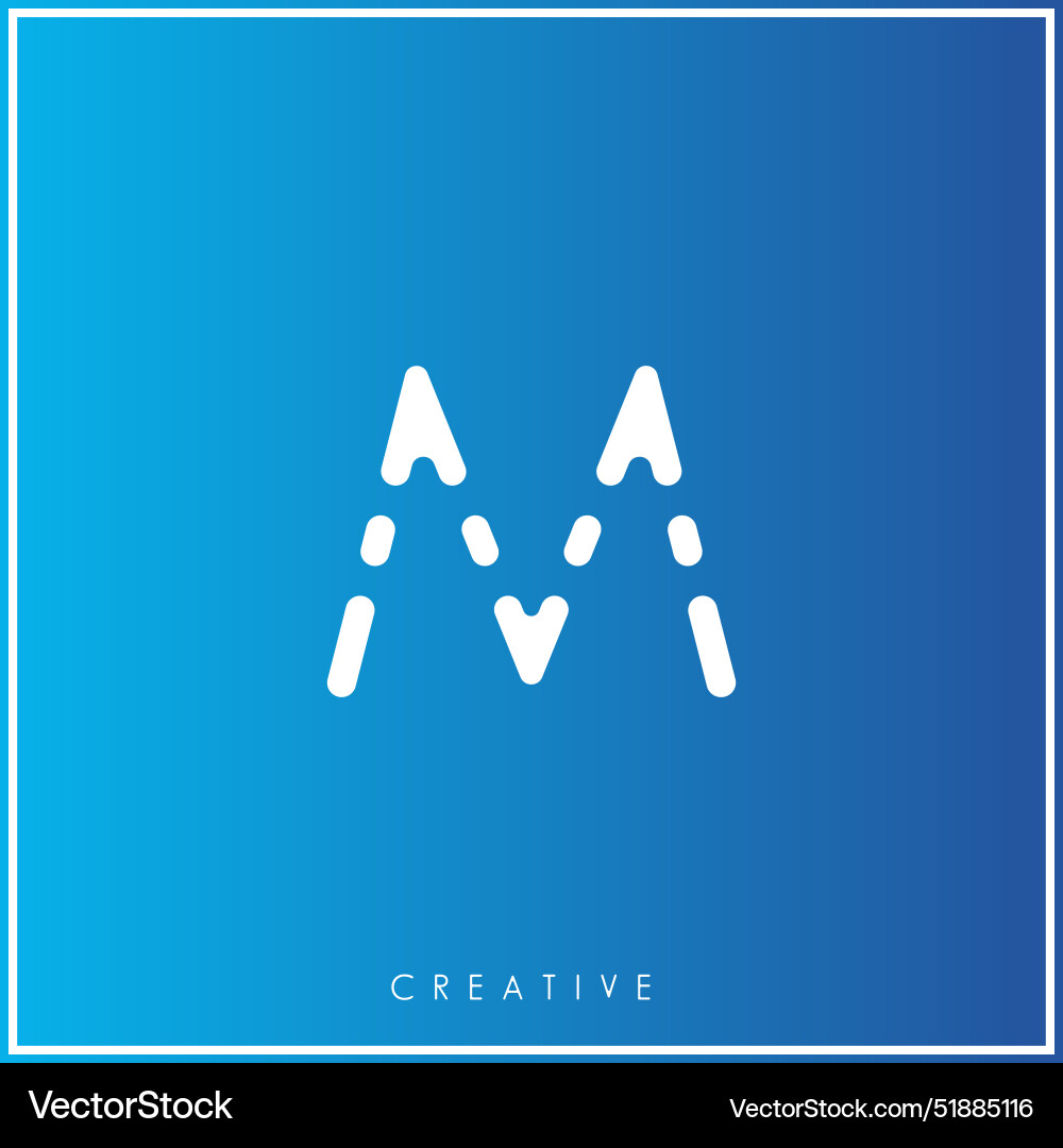 M creative white latter logo design minimal latte Vector Image