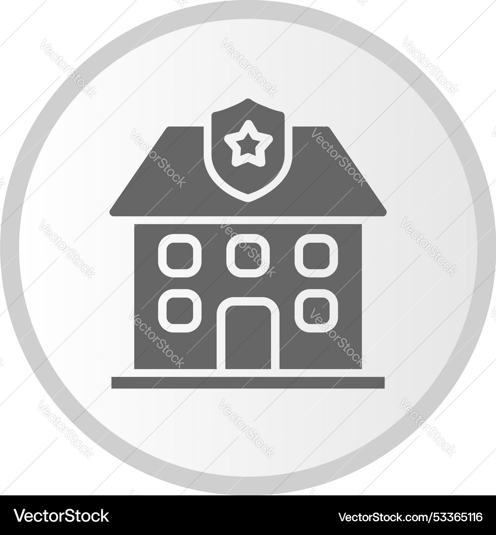 Police station glyph circle grey icon Royalty Free Vector
