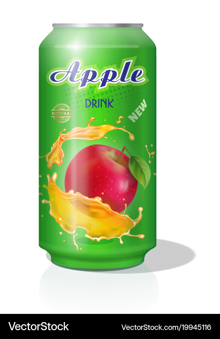 Realistic Apple Juice Can Royalty Free Vector Image
